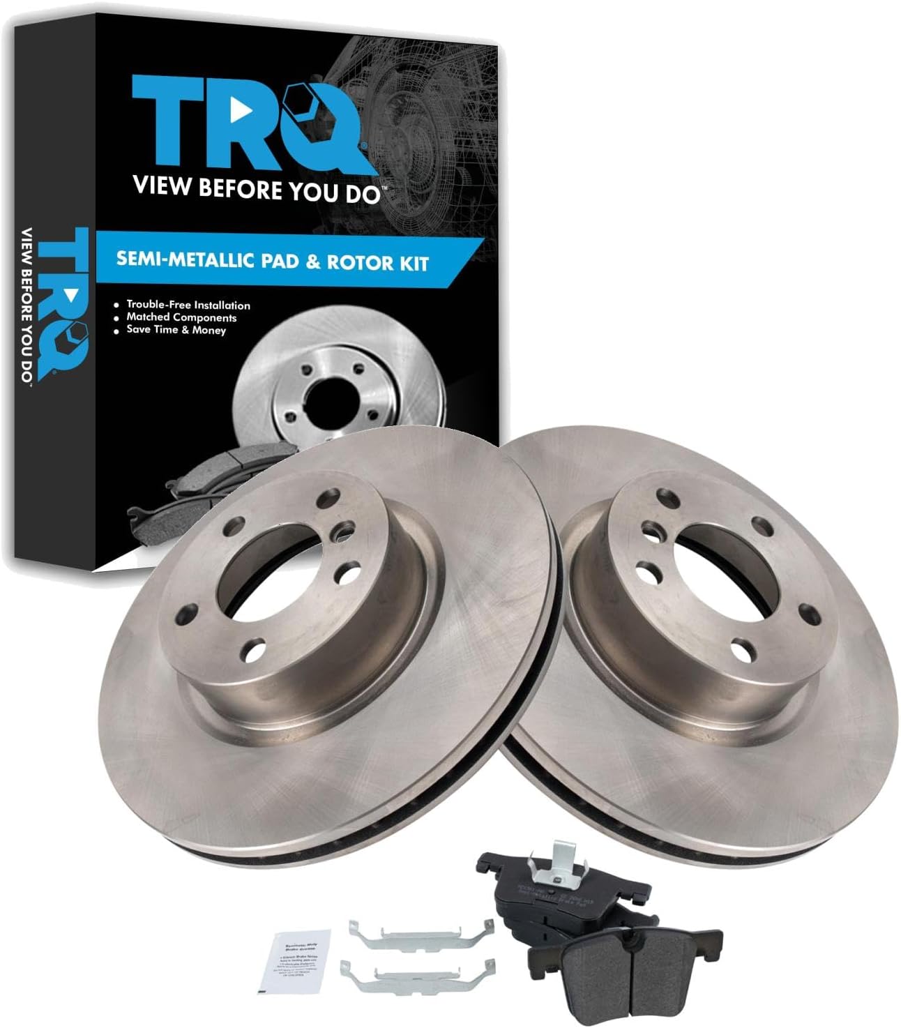 Amazon.com: TRQ Front Brake Pad & Rotor Kit Brake Pads Brake Rotor Semi ...