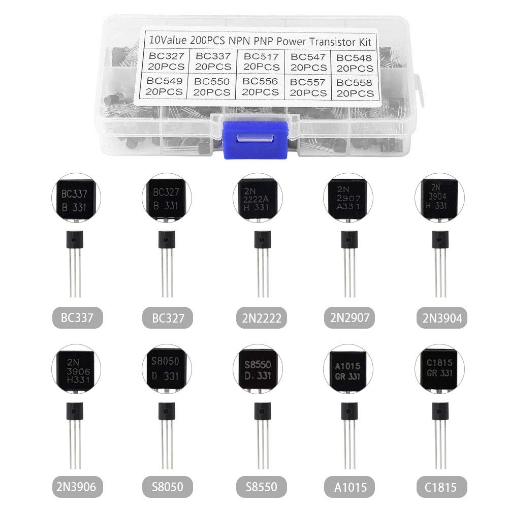 Buy FAVENGO 10 Values 200 Pcs NPN PNP Transistor Three Pin Transistor ...