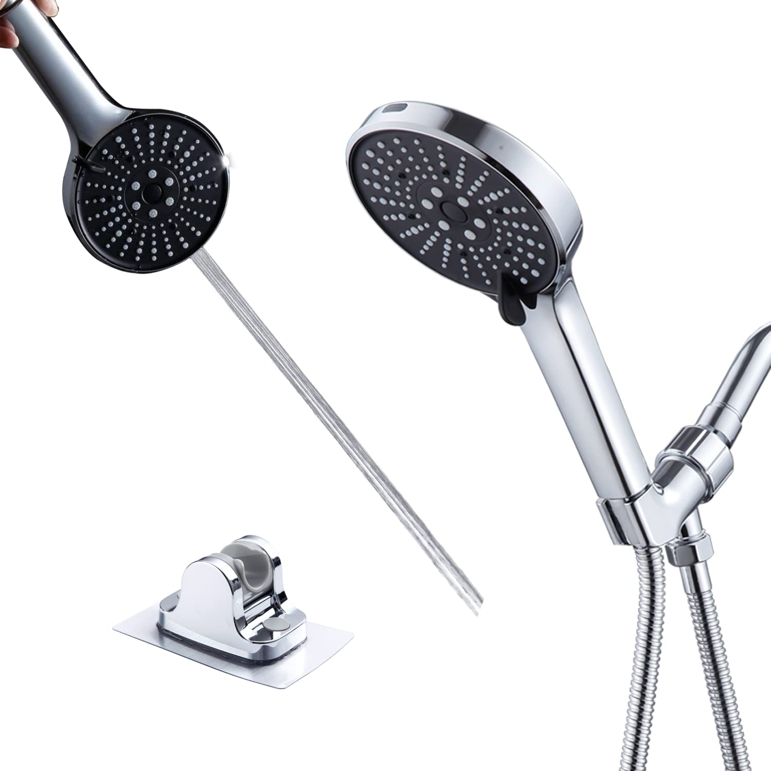 Shower Head, ElfElfElf 6 Settings 4.8 Inches High Pressure Detachable ...