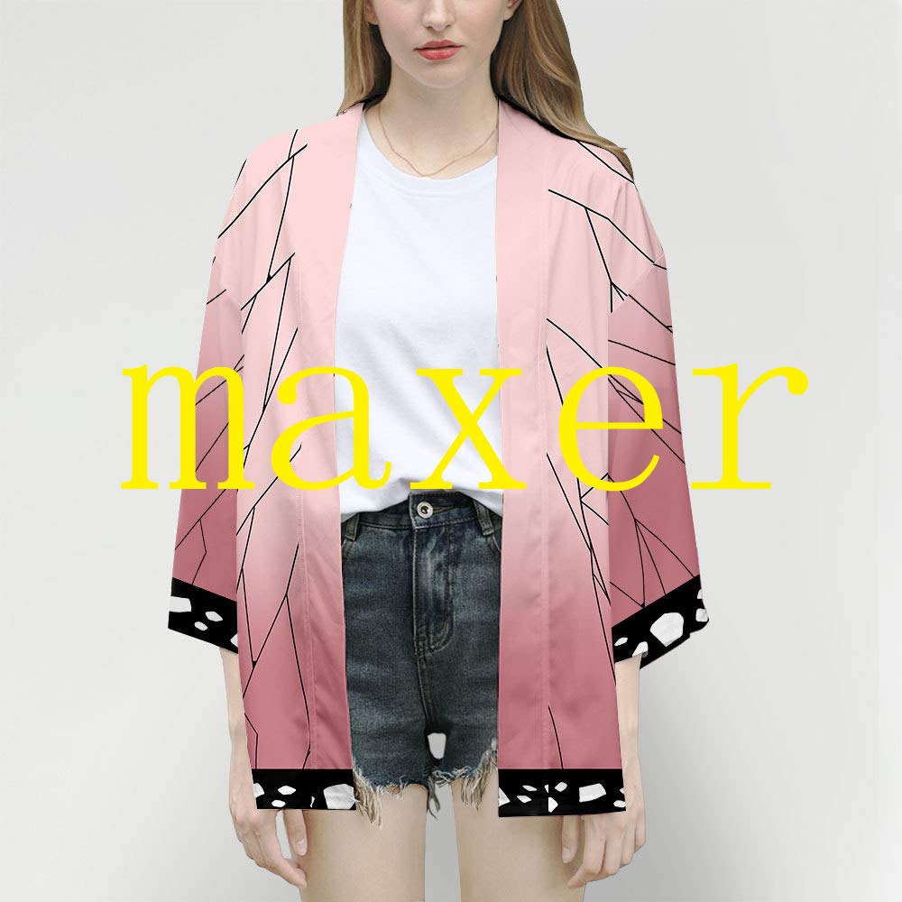 Buy Demon Slayer Cosplay Cardigan Top Jacket Kamado Tanjirou Kochou ...