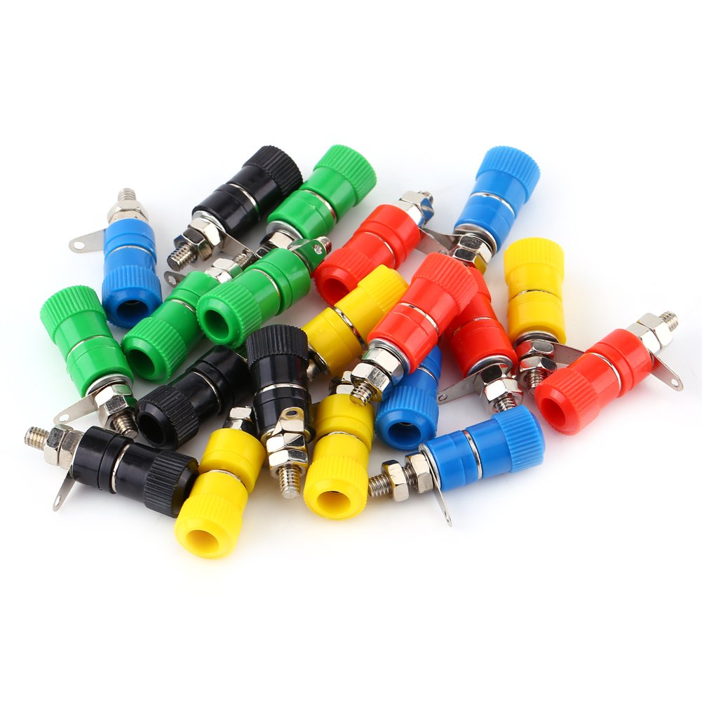 Binding Post Jack 4mm Banana Female Plug Socket Terminals Connectors 20 ...