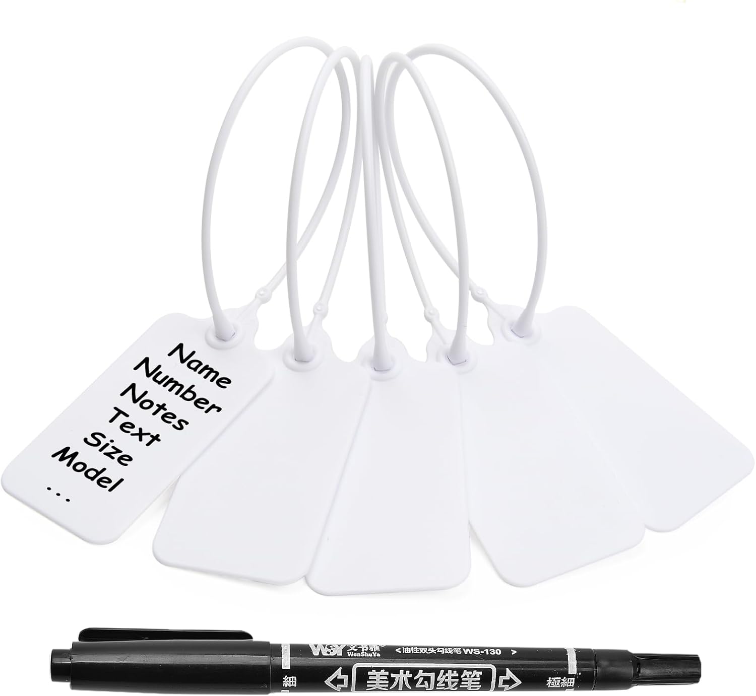 Amazon.com: 50 White Blank Plastic Tags for Labeling Waterproof Hanging ...