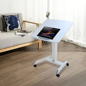 Amazon.com: CeRaBuRET Adjustable Height Laptop Desk Rolling Table ...