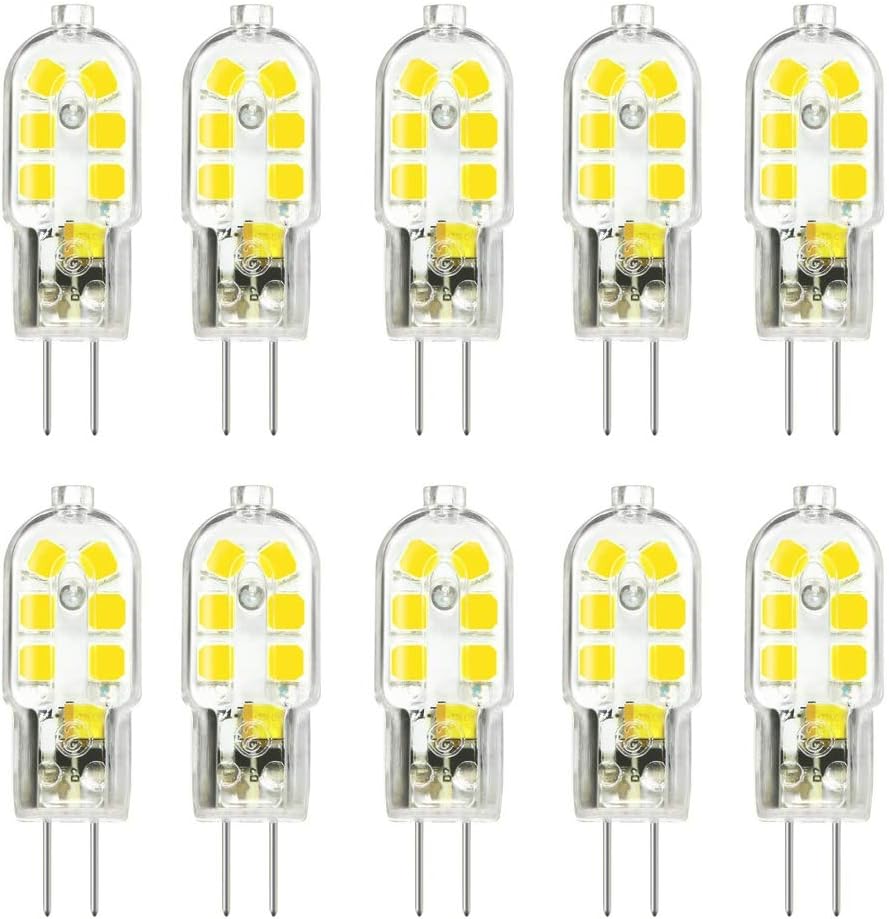 G4 LED Light Bulb, 20W Halogen Bulb Equivalent, AC/DC 12 Volt G4 Bi Pin Base LED, Daylight White ...