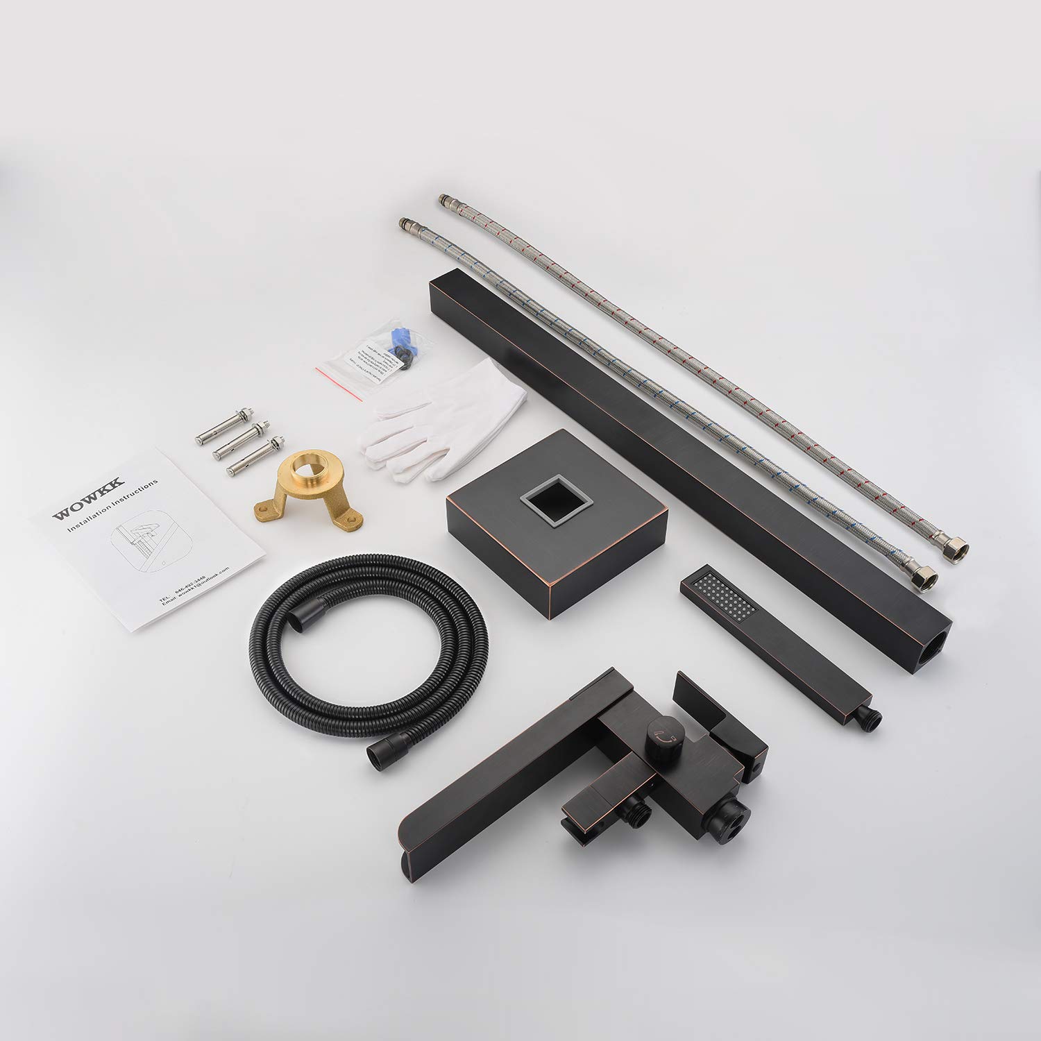 Snapklik.com : Wowkk Freestanding Bathtub Faucet Tub Filler Waterfall ...