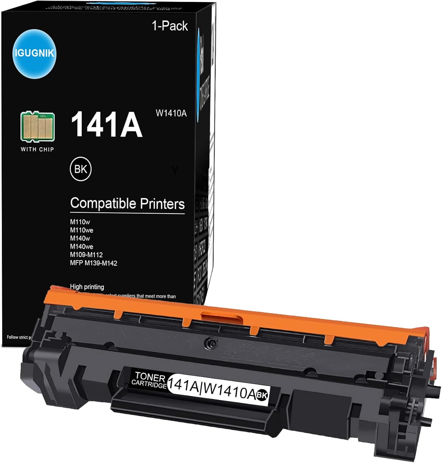 Amazon.com: 1 Pack 141A Black Toner Cartridge (with Chip) | Replacement for HP 141A Work with ...