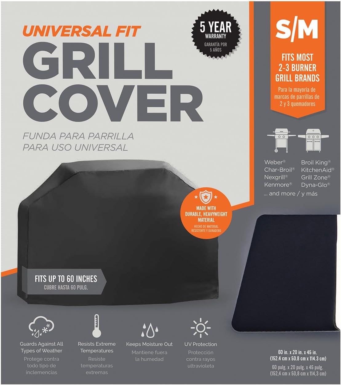 Amazon.com : Mr. Bar-B-Q Universal Fit Grill Cover, Waterproof, Weather ...