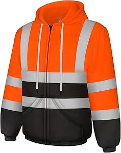 Amazon.com: Uno Mejor Hi Vis Hoodie for Men Women, Class 3 High Visibility Sweatshirts with ...