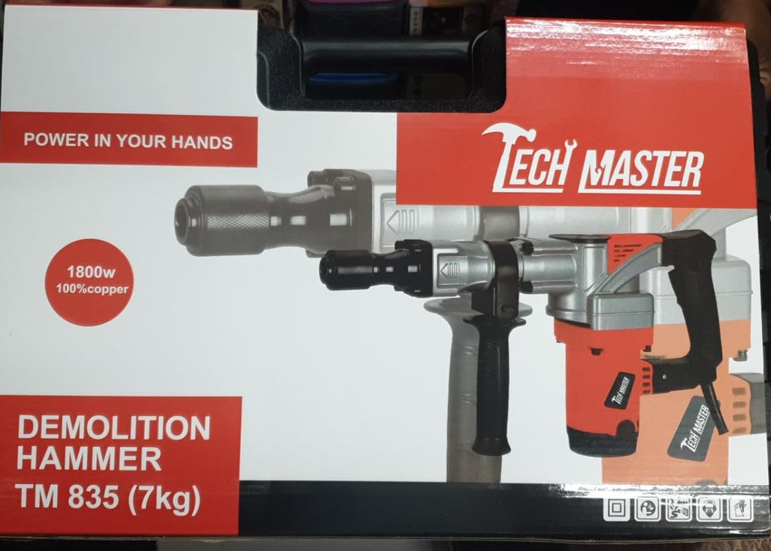 Tech Master Demolition Hammer 1800w, 7kg, Copper Armature, HEX SHANK ...