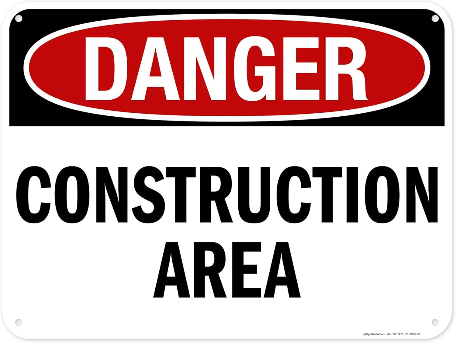 Amazon.com : Danger Construction Area OSHA Sign, (MS-23704) 18x24 ...