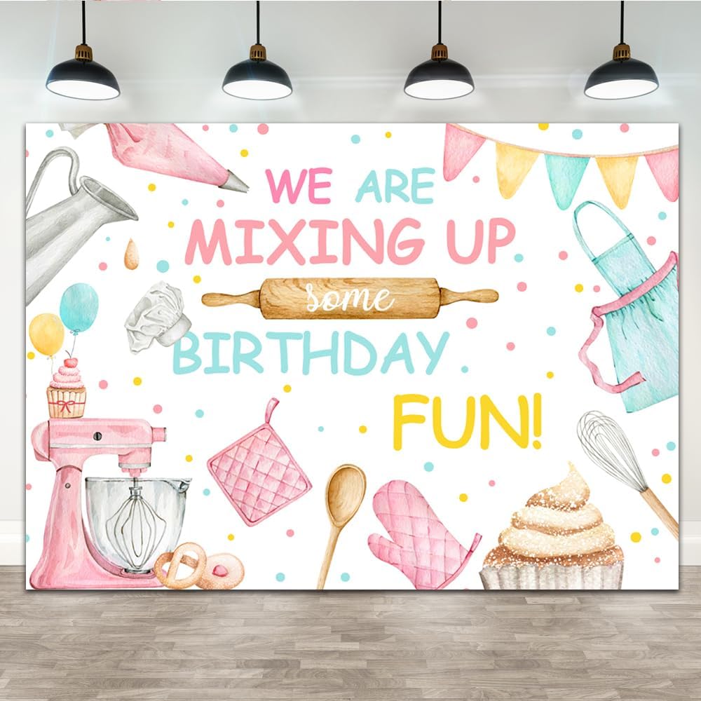 Amazon.com : Lofaris 7x5ft Baking Dessert Cooking Backdrop We are ...