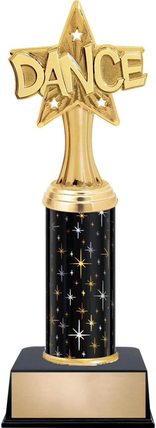 Amazon.com : 11 Inch Dance Star Burst Trophies - Black Glimmer Dance ...