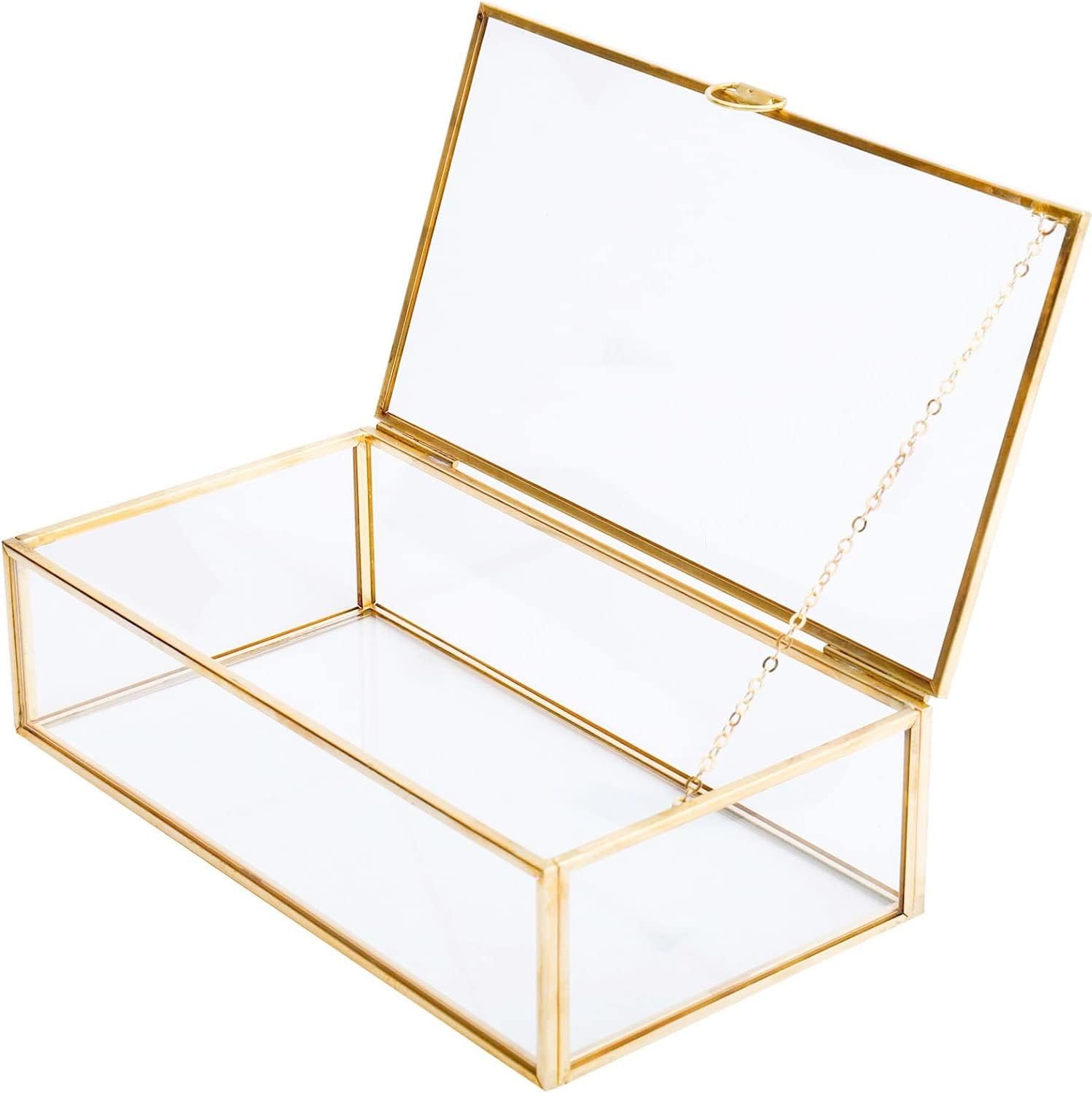 Amazon.com: Hipiwe Mirrored Glass Keepsake Box with Two Detachable ...