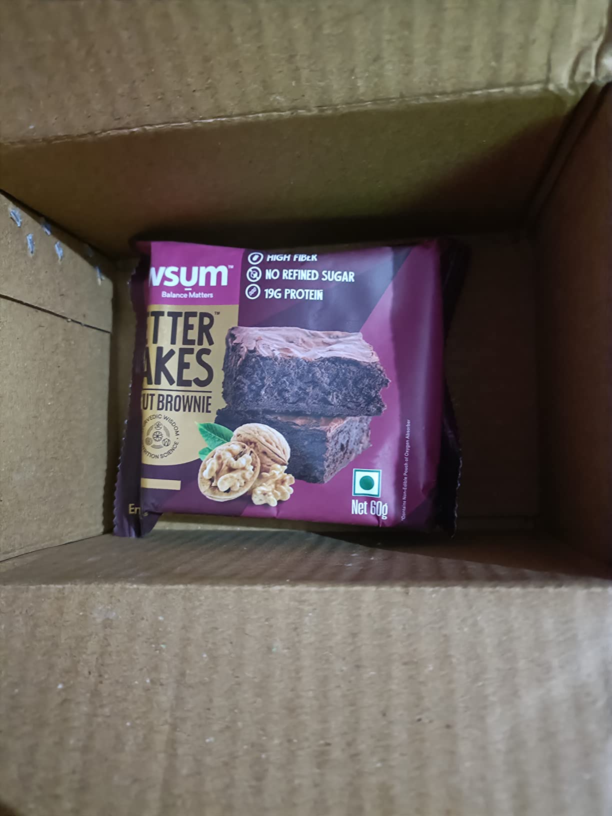 Awsum Ready to Eat Better Bakes Walnut Brownie Cake - 60g(Pack of 4 ...