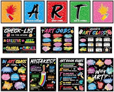 gisgfim 12 Pcs Art Posters for Classroom Inspirational Quote Bulletin ...