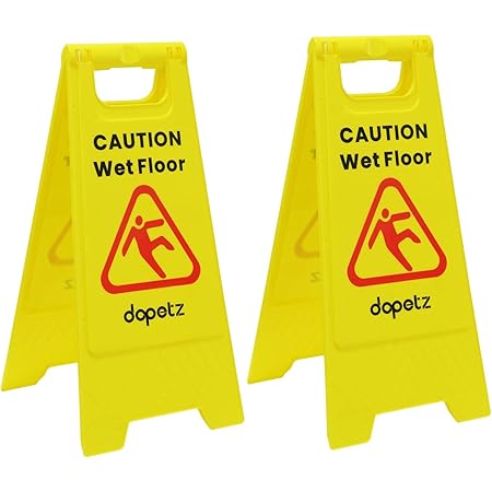 Wet Floor Sign Safety Maintenance Caution Wet Floor/Cleaning in Progress A Frames (Pack of 2 ...