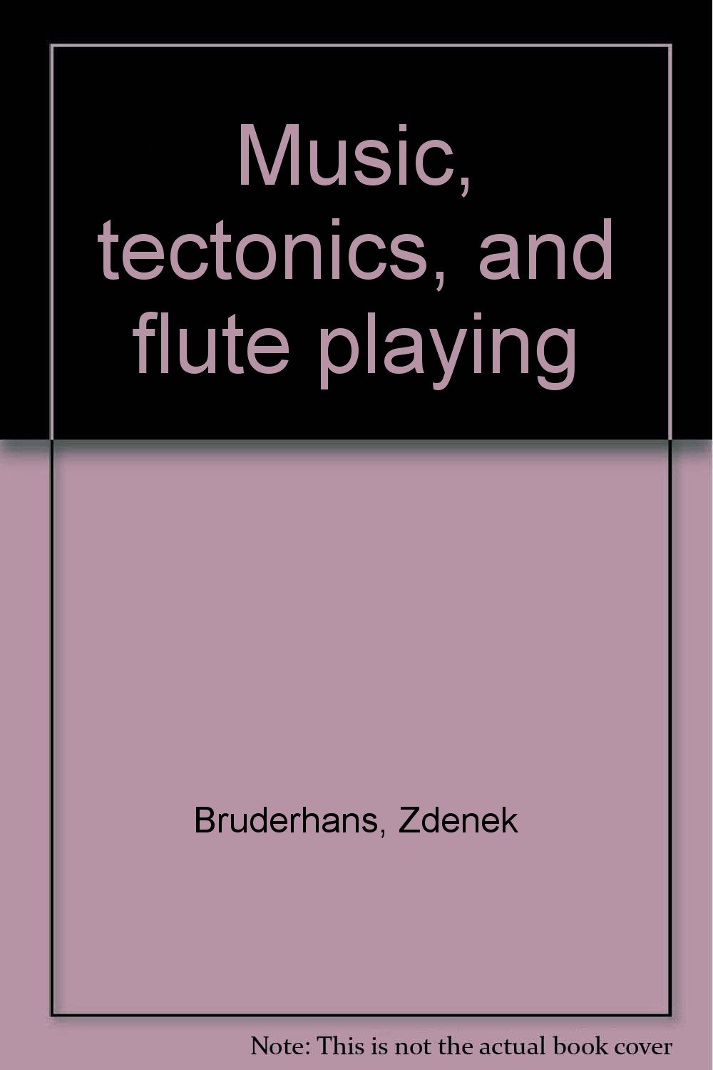 Music, tectonics, and flute playing: Bruderhans, Zdeněk: 9783795907112 ...