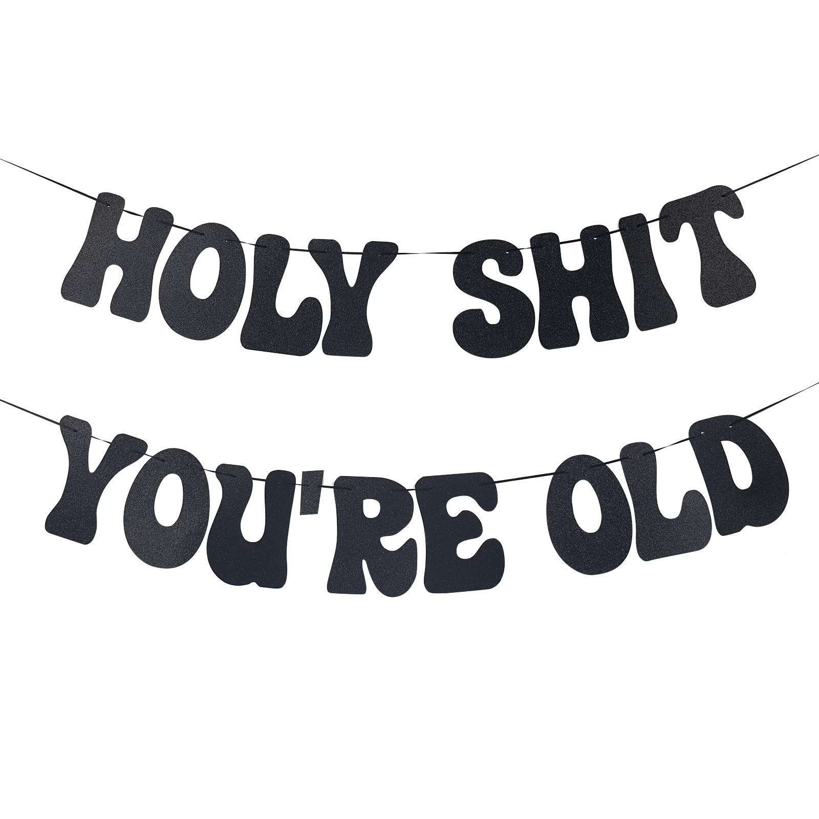 Amazon.com: Birthday Decorations for Men Women You're Old Banner Black ...