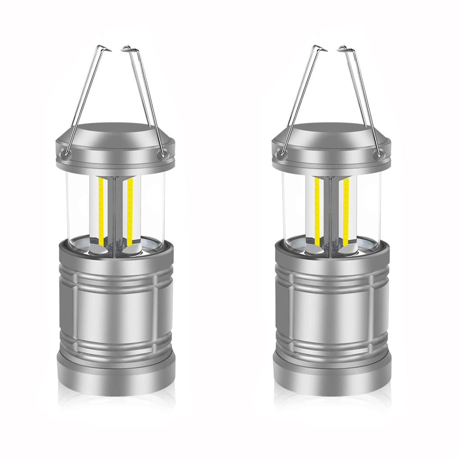 2 Pack LED Camping Lantern Flashlight Portable Ultra Bright COB Tent ...