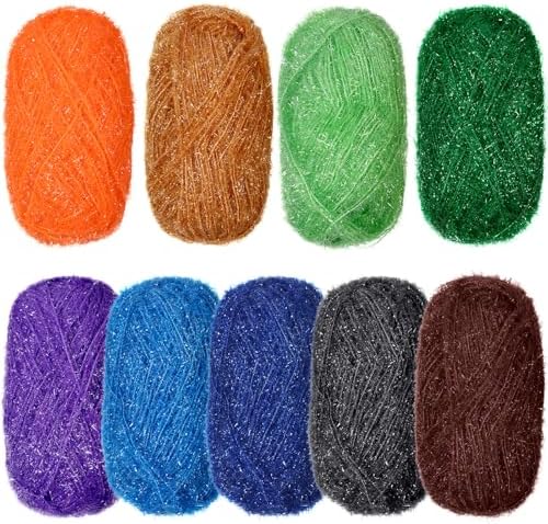 Amazon.com: Timgle 9 Skeins Scrubby Yarn for Dishcloths Rainbow Sparkly ...