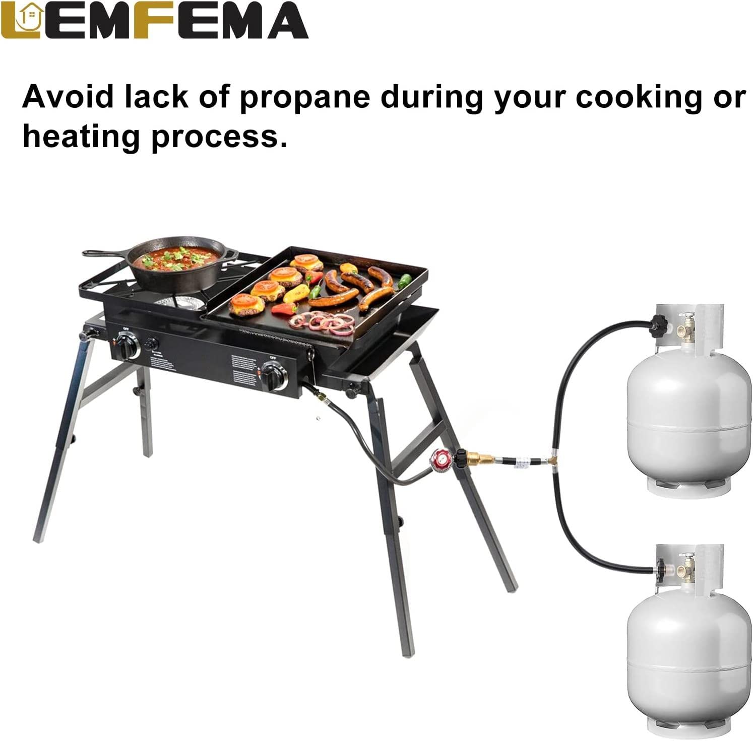 Snapklik.com : Y-Splitter Dual Propane Tank Converter Hose Adapter, Two ...