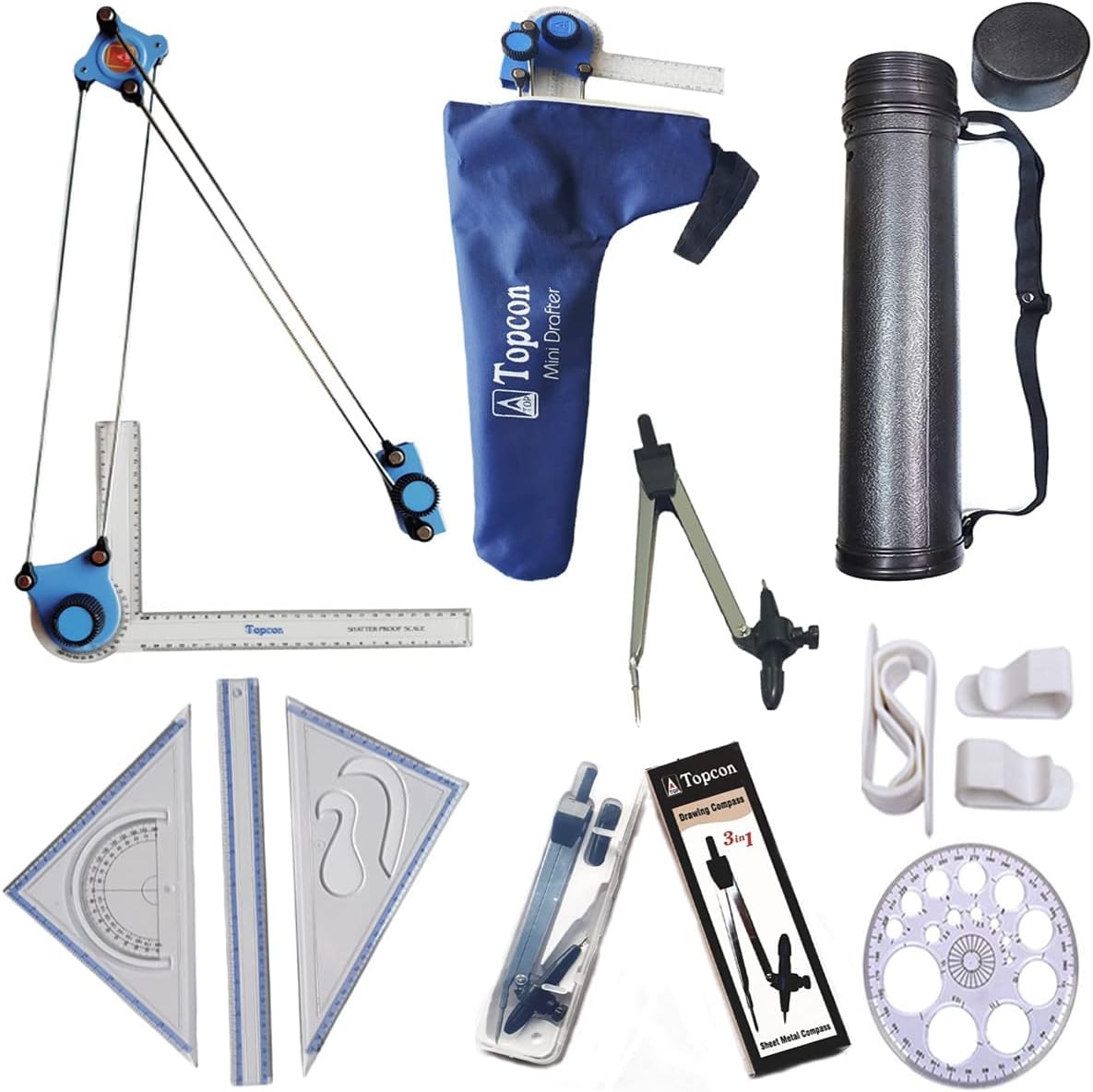 TOPCON Engineering Combo (Premium Mini Drafter, Deluxe Sheet Container ...