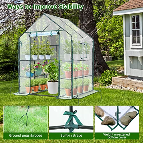 Ohuhu Plastic Greenhouse for Outdoors: Portable Walk in Plant Green ...