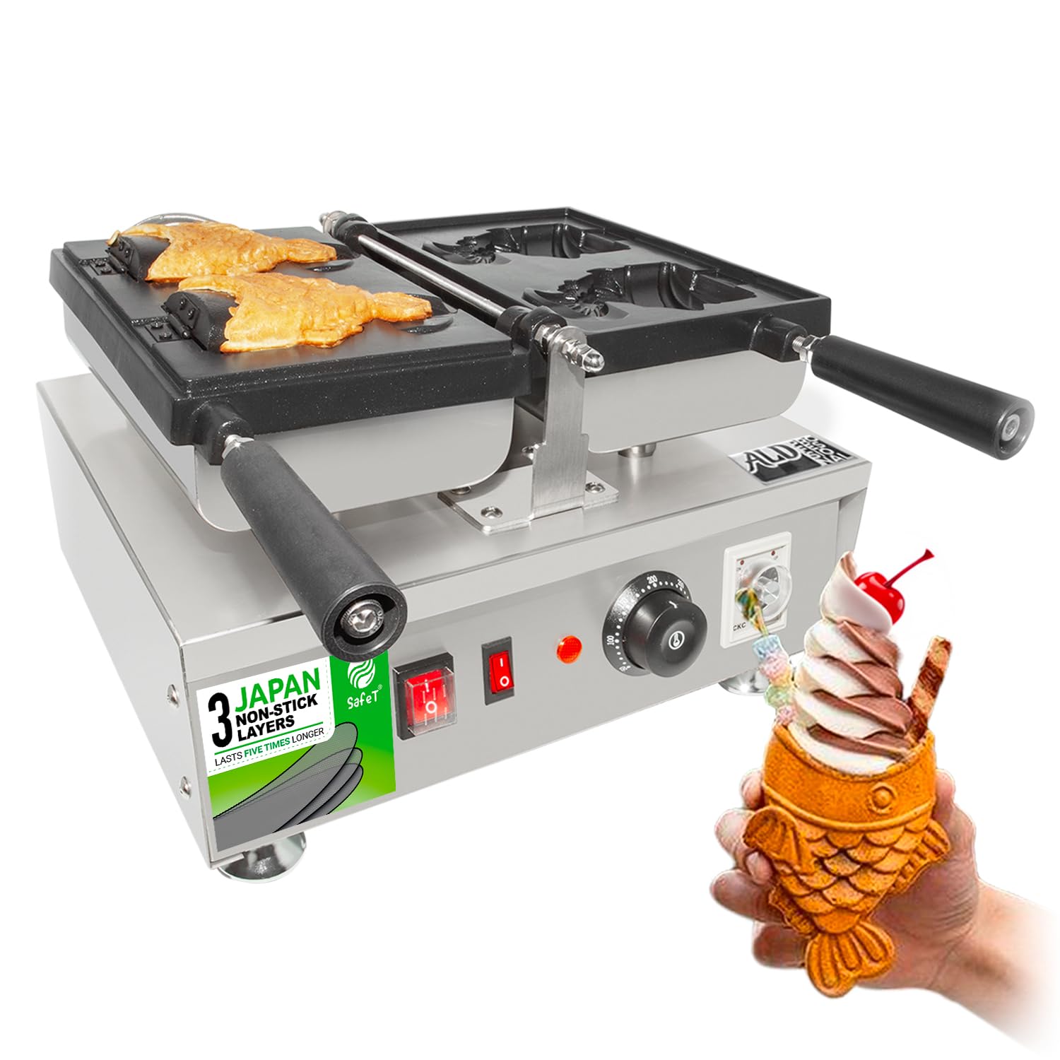 Amazon.com: ALDKitchen Taiyaki Fish Waffle Maker | Electric Taiyaki ...