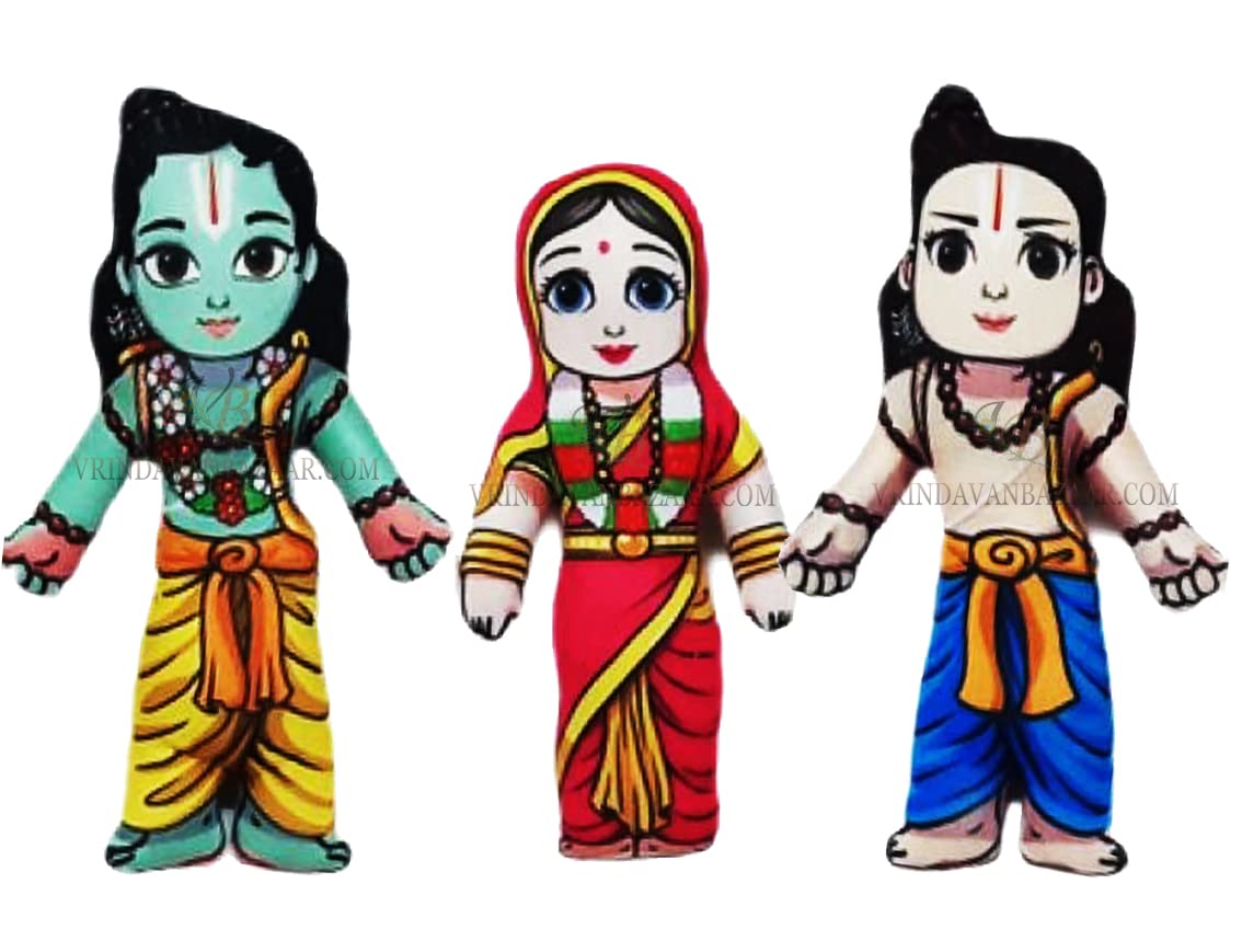 Buy VRINDAVANBAZAAR.COM Lord Rama with Sita MATA and Lakshmana Soft Toy ...