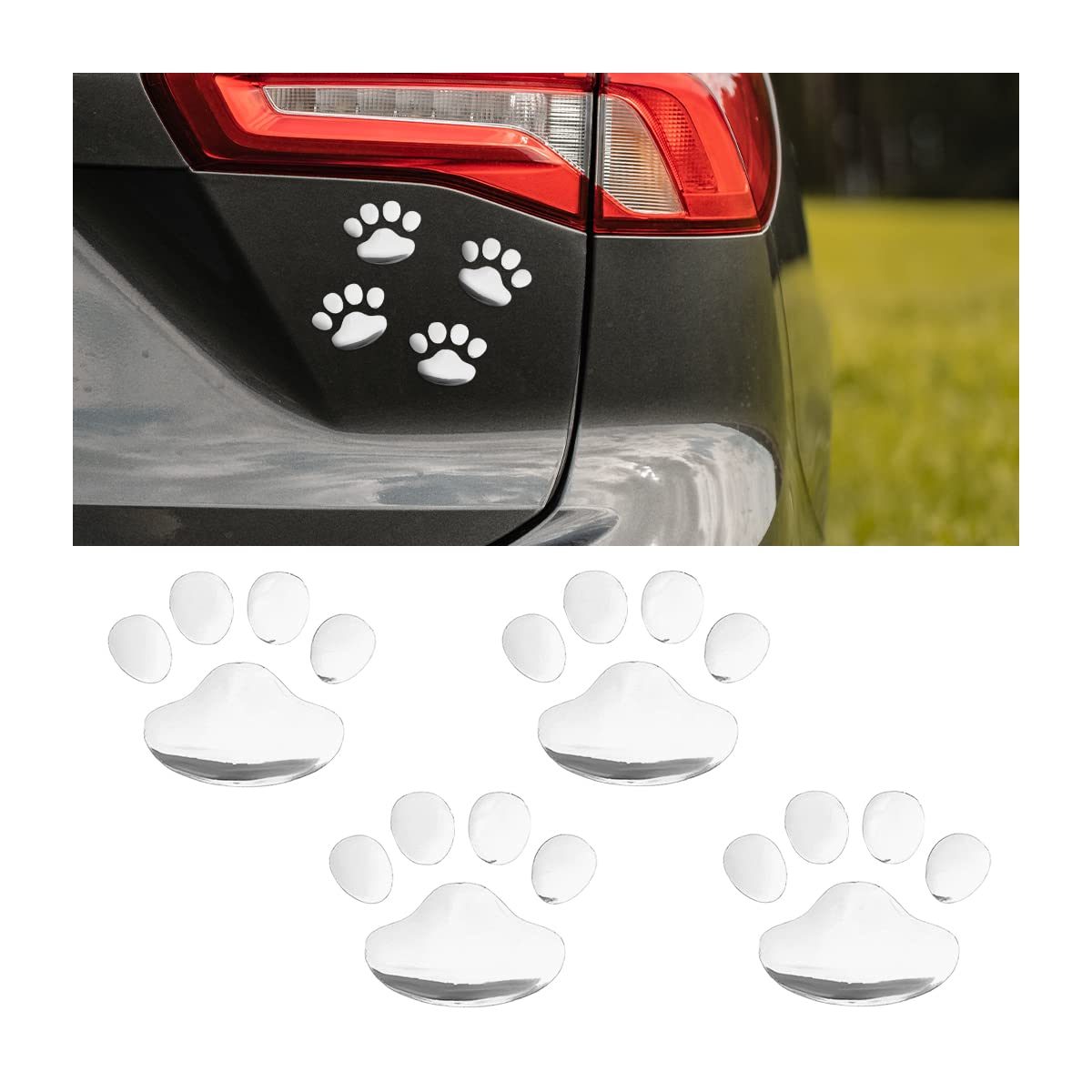 Amazon.com: Moioee 4PCS Dog Paw Footprint Car Stickers, 3D Waterproof ...