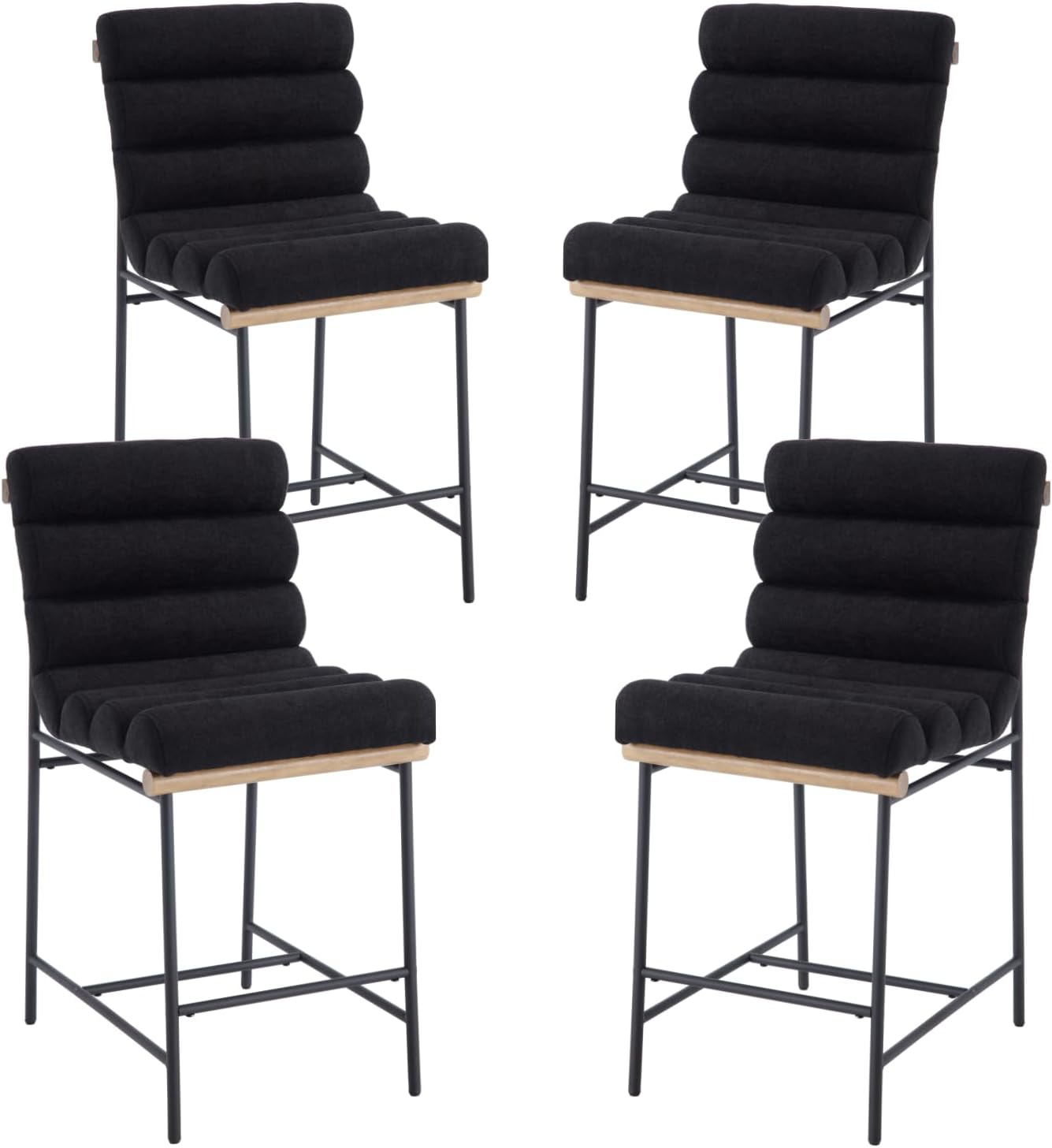 Amazon.com: QUINJAY Modern Black Linen Counter Stools Set of 4, 25 ...