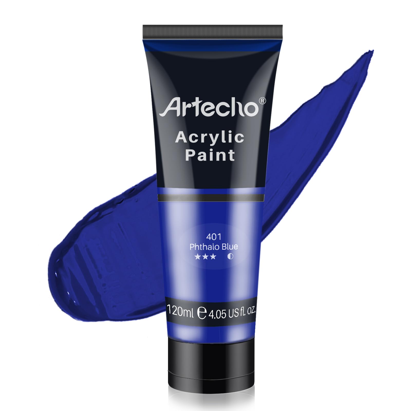 Artecho Professional Acrylic Paint, Phthalo Blue (120ml / 4.05oz) Tubes, Art Craft Paints for ...