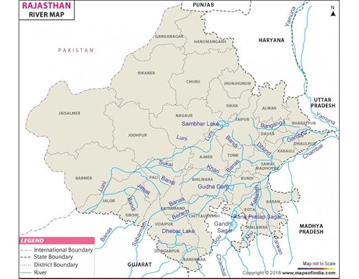 Rajasthan River Map (48 Width) : Amazon.in: Home & Kitchen
