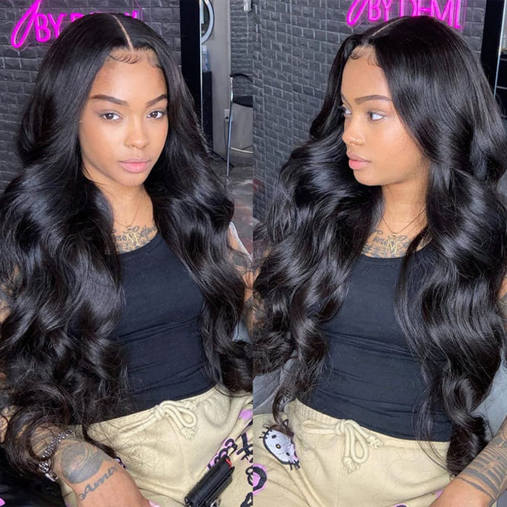 Amazon.com : Bele 13x4 Transparent Lace Front Wigs Human Hair 180% ...