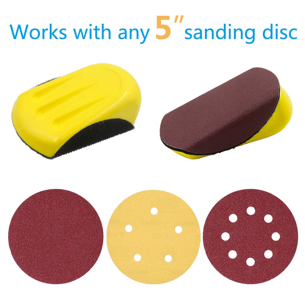 Snapklik.com : 2 Packs 5 Inch Hook And Loop Hand Sanding Mouse Block ...