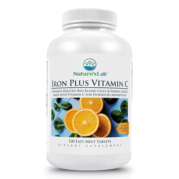 Buy Nature's Lab Iron Plus Vitamin C Fast Melt Tablets - Gentle on the ...