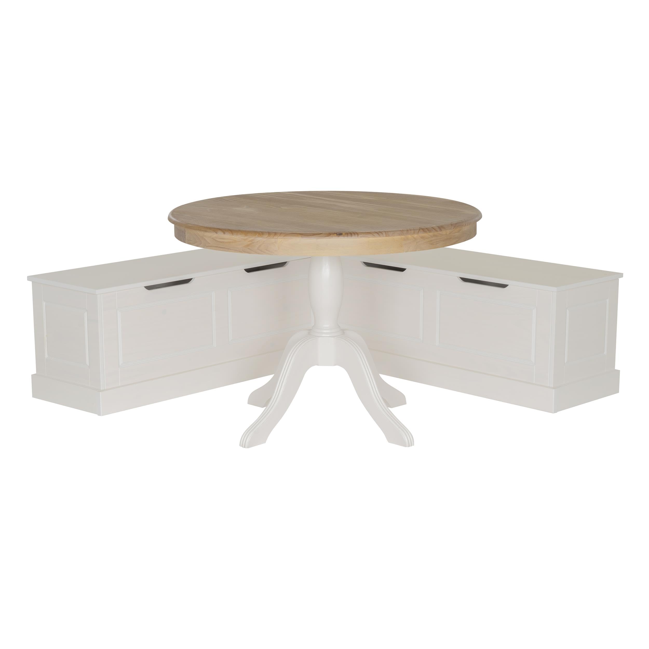 Amazon.com: Linon Troyin Backless Wood Corner Nook Set in White : Home ...