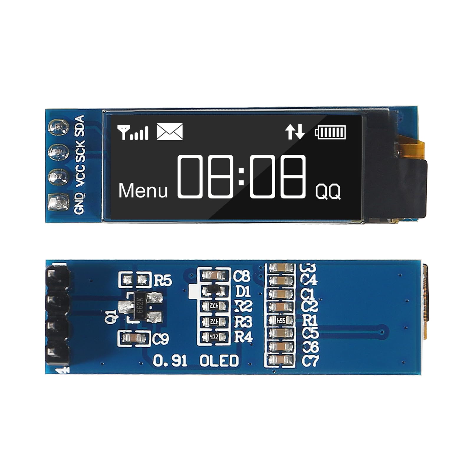 Snapklik.com : ACEIRMC 4pcs I2C Display Module 0.91 Inch I2C OLED ...