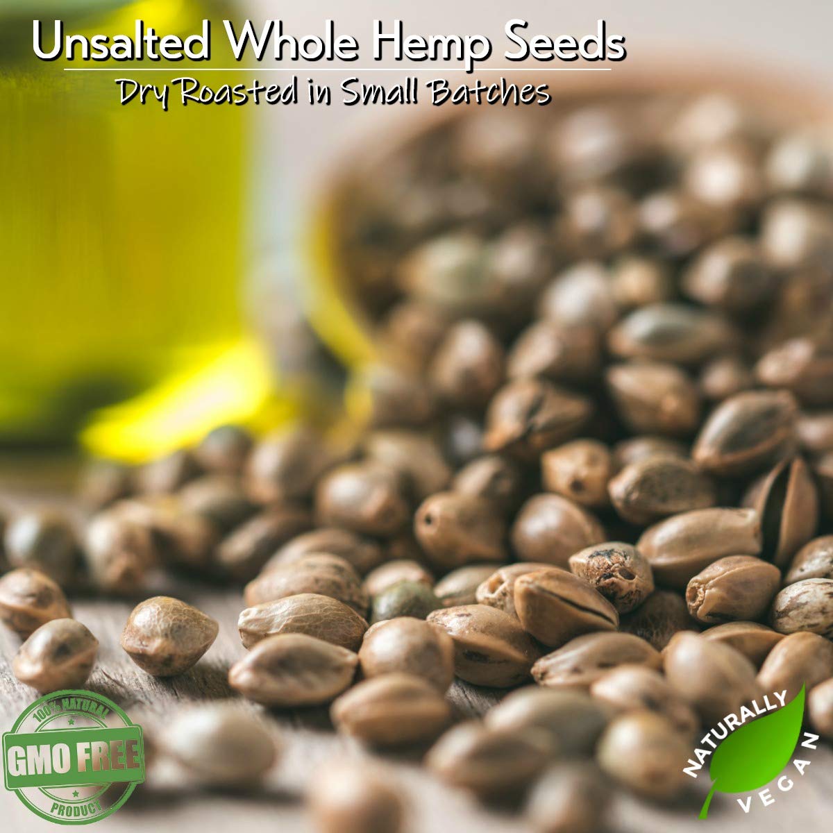 Snapklik.com : GERBS Roasted Unsalted Whole Hemp Seeds 2 LBS. Premium ...