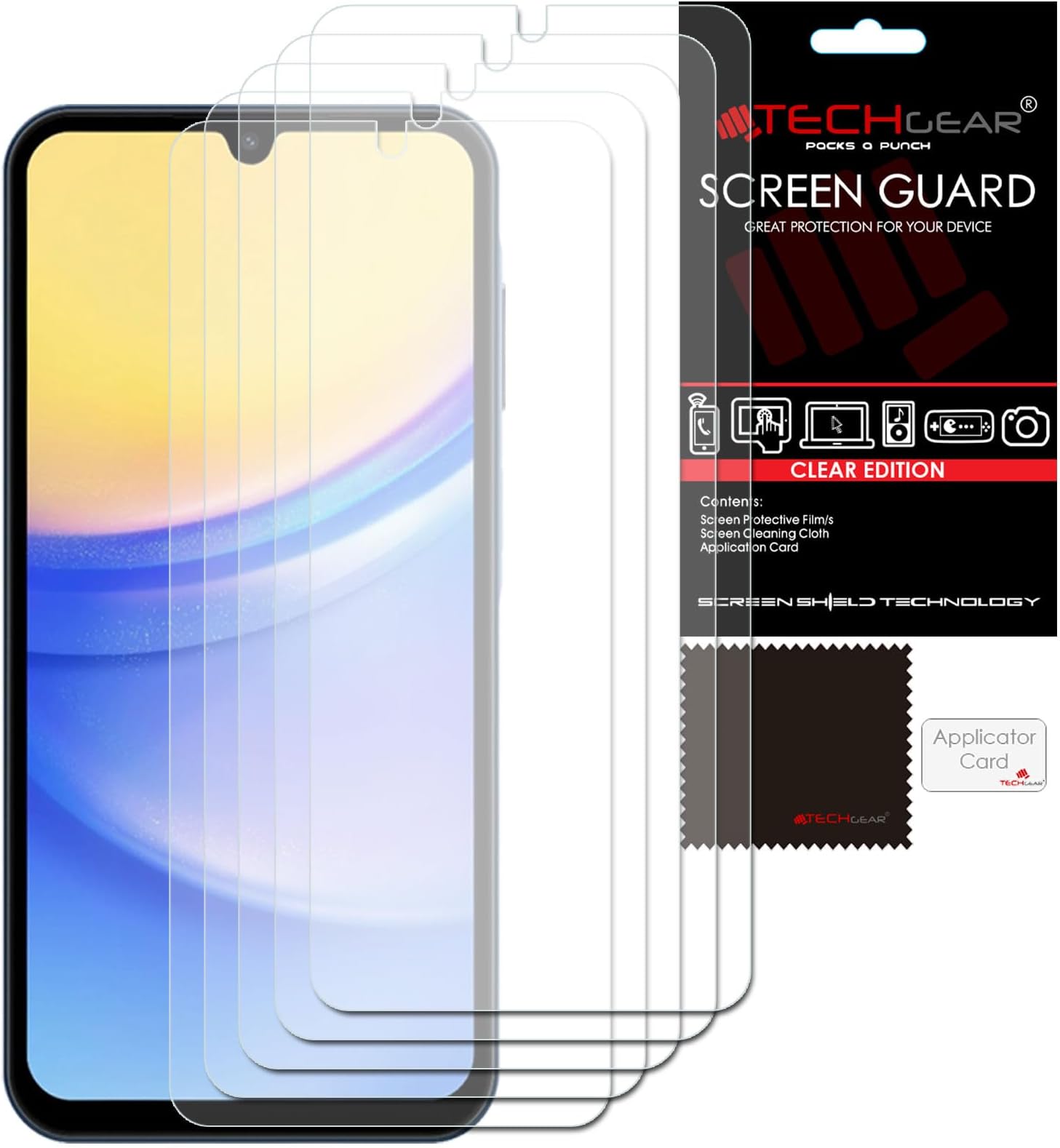 TECHGEAR Screen Protectors [5 Pack] Compatible with Samsung Galaxy A15 ...