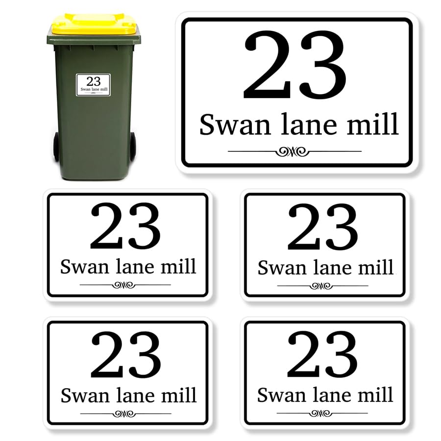 Buy Papa Prints Wheelie Bin Numbers for Wheelie Bins Pack of 4 Wheelie ...