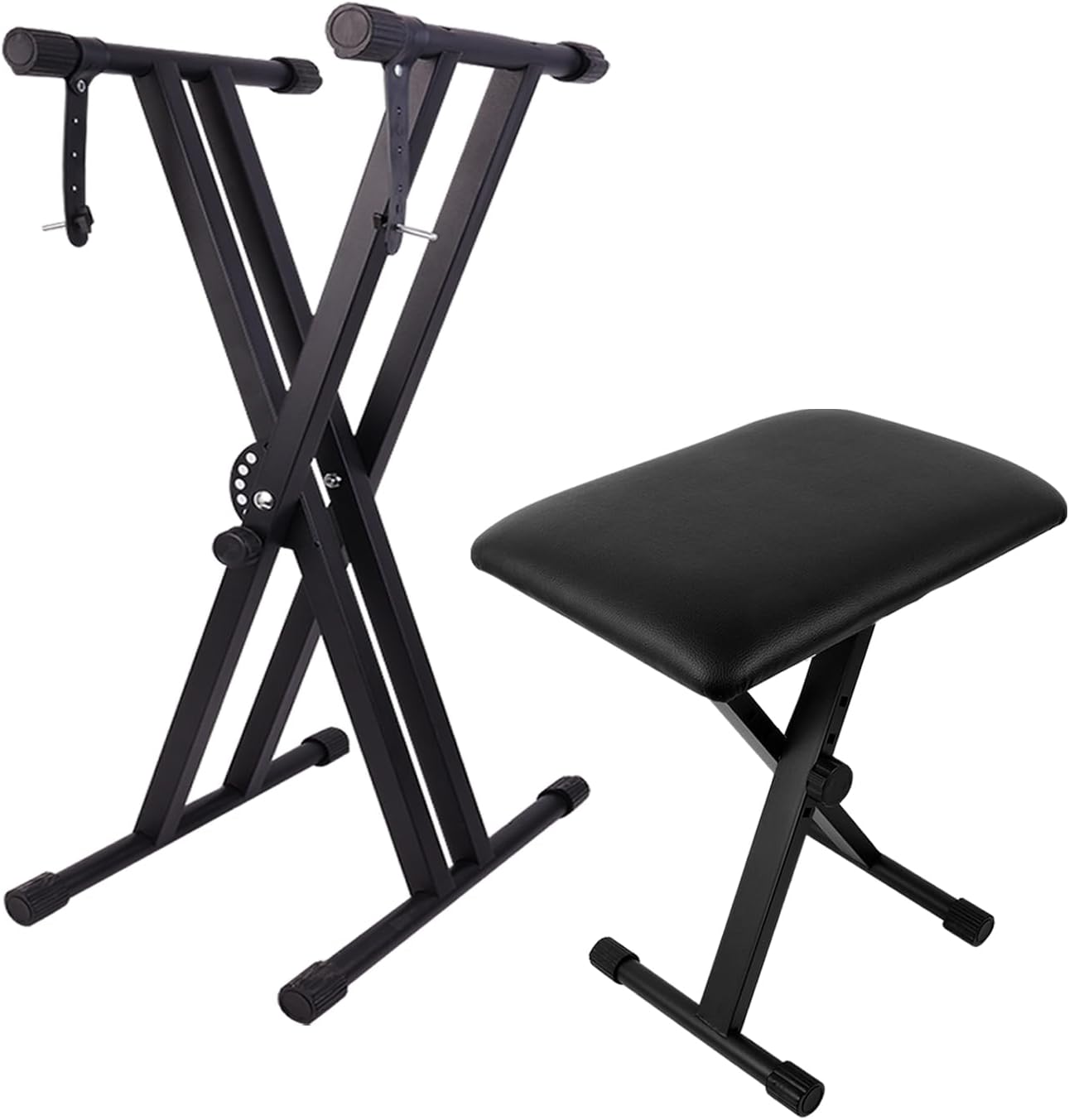 Amazon.com - Shongbluu Piano Keyboard Stand and Bench Set, Double-X ...