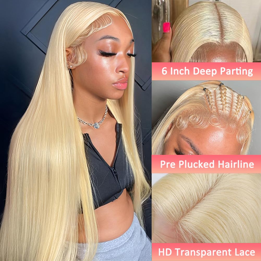 613 Lace Front Wig Human Hair 30 Inch Blonde Lace Front Wigs Human Hair ...