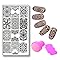 Amazon.com: Mezerdoo Summer Theme Nail Template+Pink Stamper Scraper ...