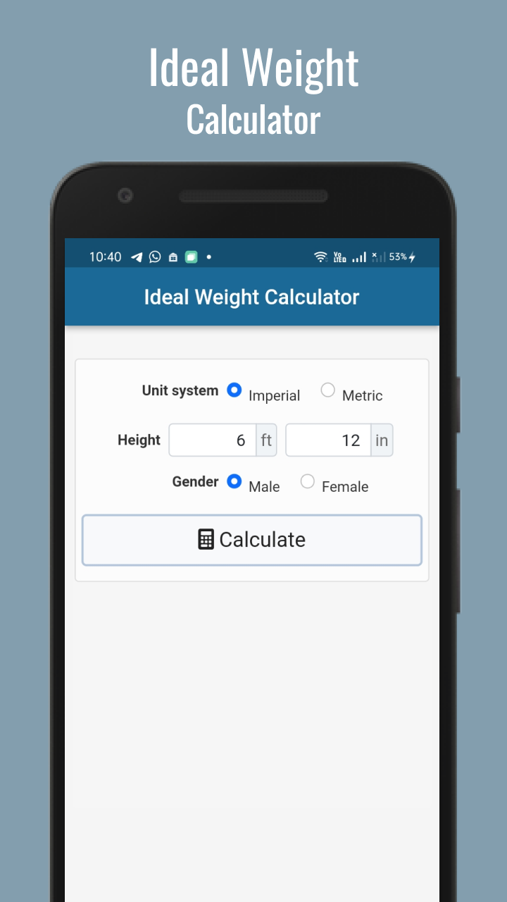Ideal Weight Calculator - App on Amazon Appstore