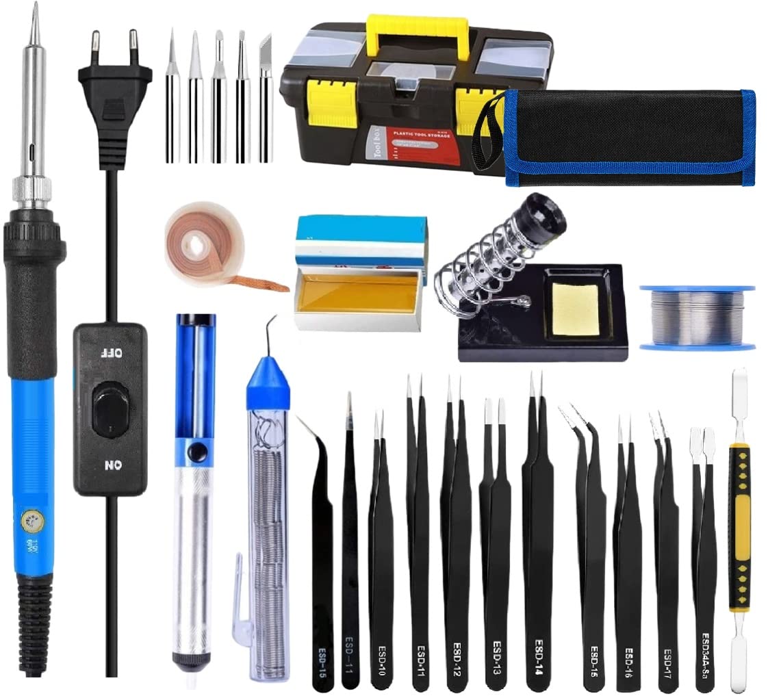 Corslet Electronic Soldering Iron Kit Adjustable Temperature 5 Pcs Tips ...