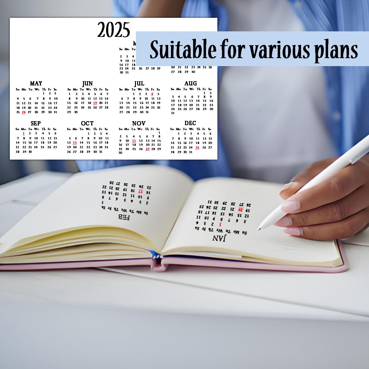 Snapklik.com : 2025 Calendar Stickers Labels 5 7 Inch 2025 Mini Planner ...
