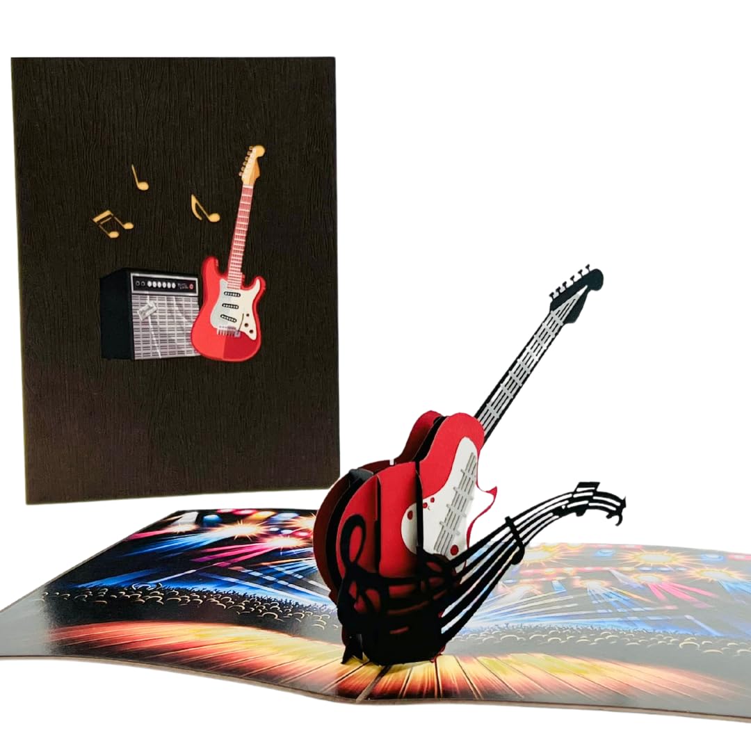 Three Dee Cards - Rockin' Electric Guitar 3D Pop Up Card – The Ultimate Pop-up Greeting for Dad ...