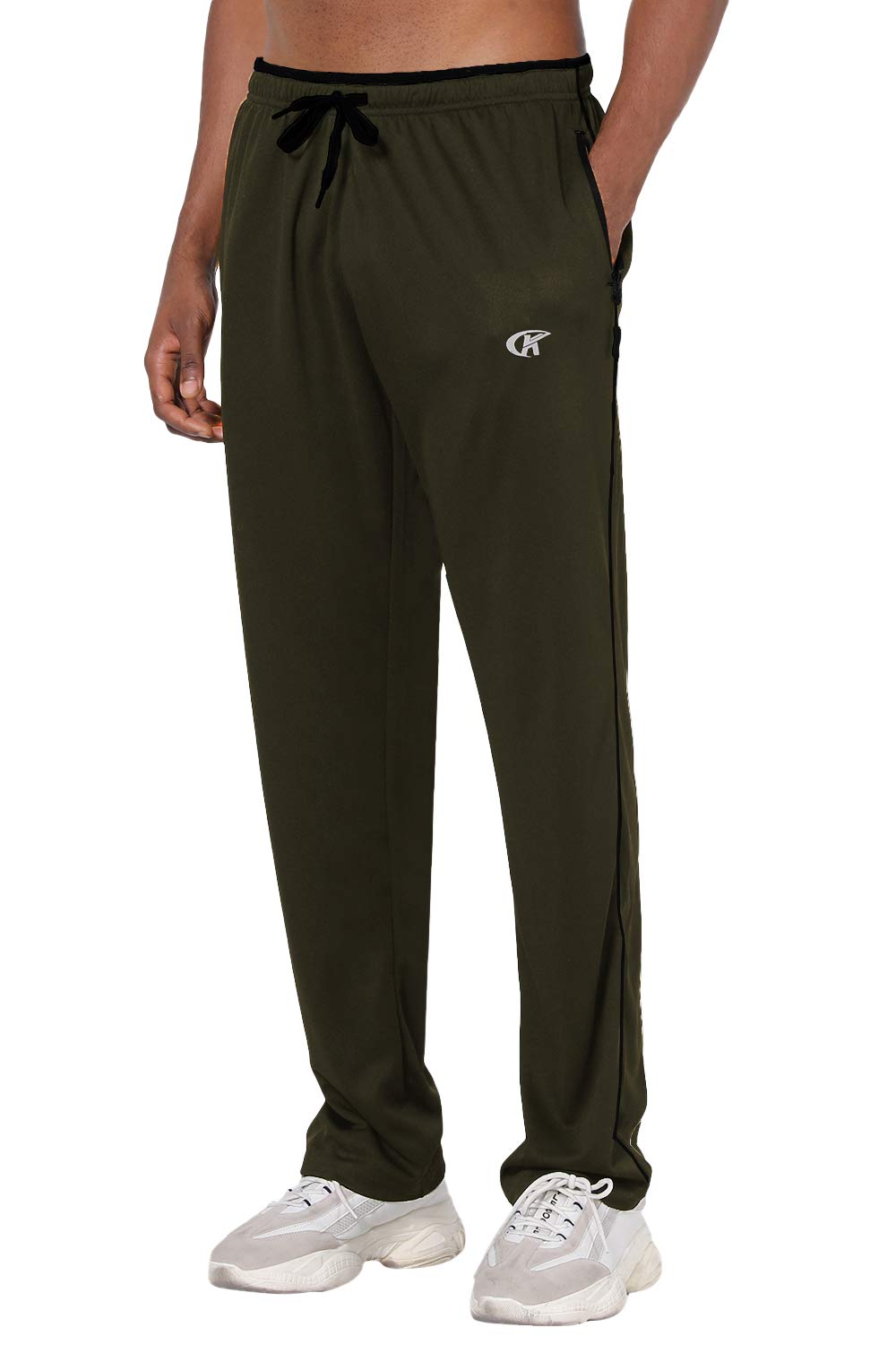 NEIKU Mens Lightweight Sweatpants with Pockets Open Bottom Mesh ...