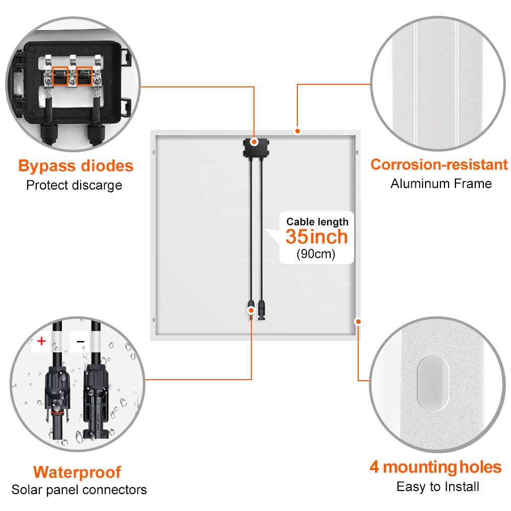 Snapklik.com : DOKIO 150W 18V Monocrystalline Solar Panel For 12V Systems